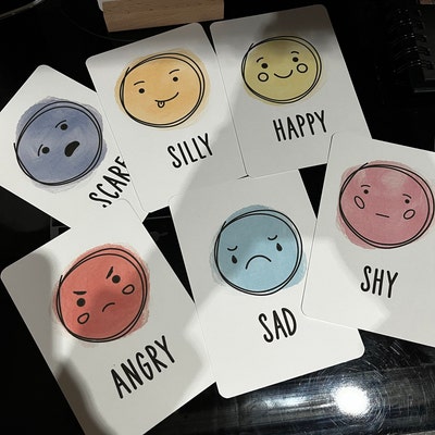 12 Colour Emotion Flashcards, Feelings, Feelings Card, Kids Mental ...