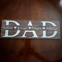 Personalized Fathers Day Gift, Dad Sign With Kids Names, Personalized ...
