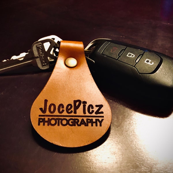 Custom Leather Key Fob, Personalized Leather Keychain, Logo Leather Key ...