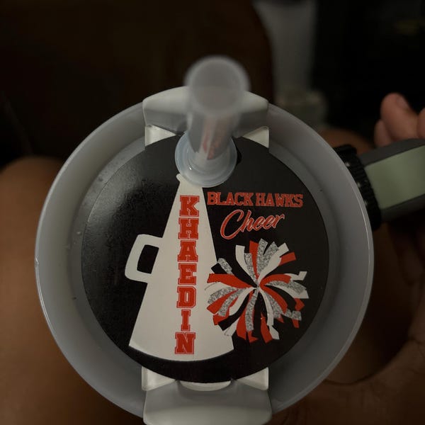 Cheerleader Megaphone and Poms Tumbler Topper, Personalized, Fits ...