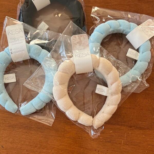 KESA Facial Headband Hairband Toweling Headband Croissant Headband ...