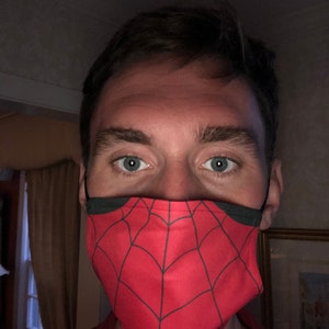 Spider Web Face Mask With TWO Filters and Pocket Super Hero - Etsy