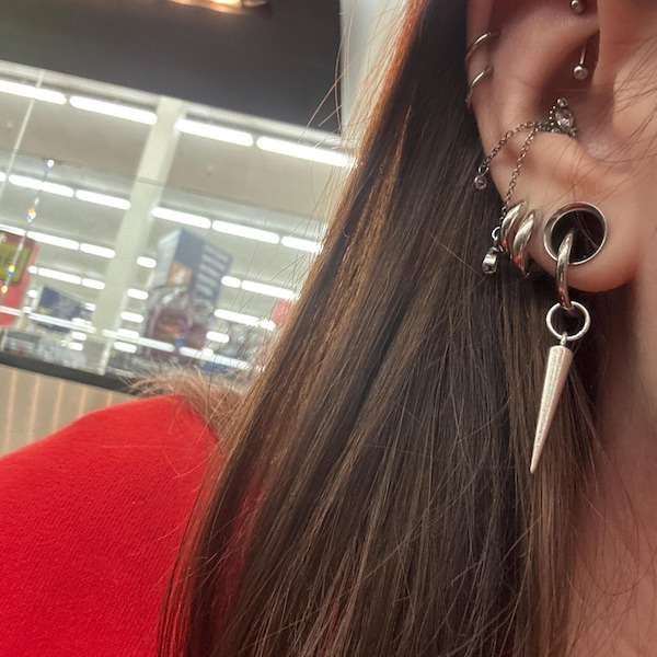 2 Pairs Black Stainless Steel Ear Spirals Tapers Gauges 0g 2g 4g 6g 8g ...