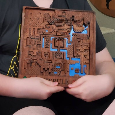 3D Hyrule Video Game Map Laser Cut Wood Multilayer Custom Decor ...