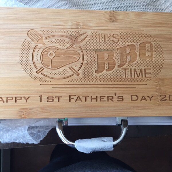 Personalized Grill Set Bamboo 5 Piece BBQ Gift Set - Engraved Wedding ...