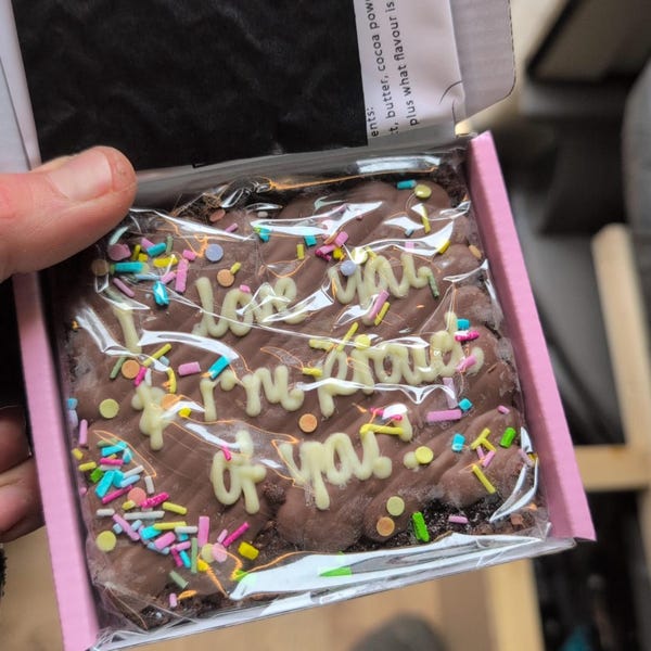 Mini Heart Brownie Slab / Postal Brownies / Letterbox Brownies / Love ...