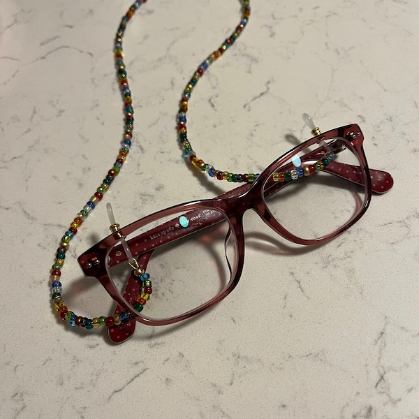 Fun & Frolic Multi-color Beaded Eyeglass Chain Holder 25” 27” 32” 36 ...