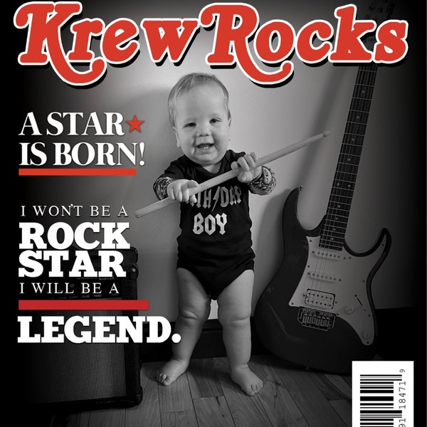 Rock Star Magazine Theme Birthday Poster, Boy Birthday, Rockstar, Baby ...