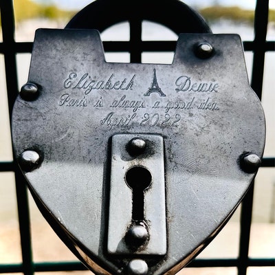 Personalized Custom Hand-forged Love Lock silver Engraved Padlock ...