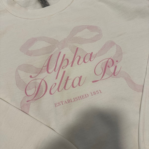 Alpha Delta Pi Bow Sweatshirt // Sorority Trendy Crewneck // Adpi ...