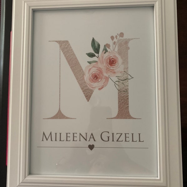 Personalised Name Print - Custom Name Print - Blush Pink Wall Art ...