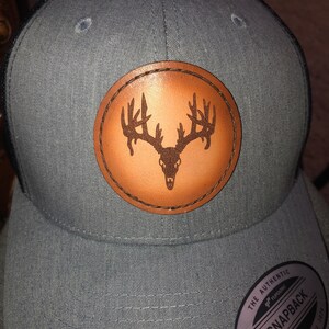 Deer Hunter Trucker Hat, Leather Patch Hat, Wildlife Caps, Trucker Cap ...
