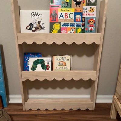 Scalloped Montessori Children's Bookcase Scallop Shelf - Etsy