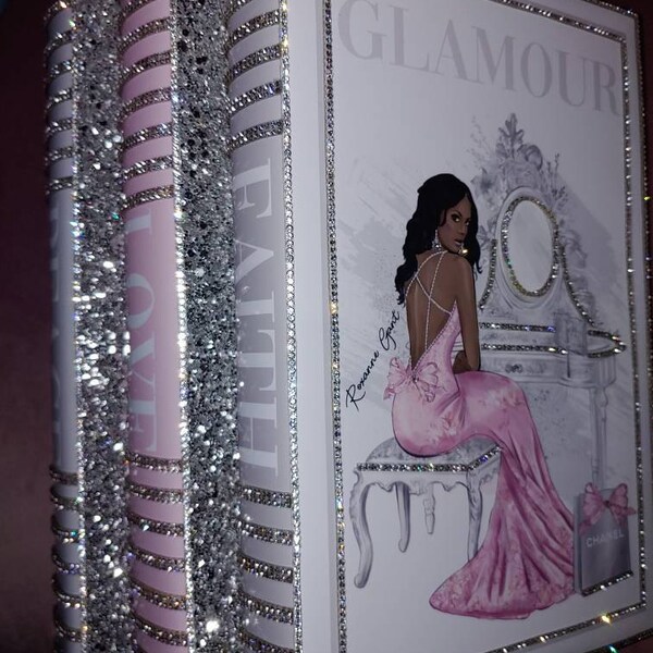 Bling Decor Glam Book Stack- Custom Made Bling Books - Stack of 3 ...