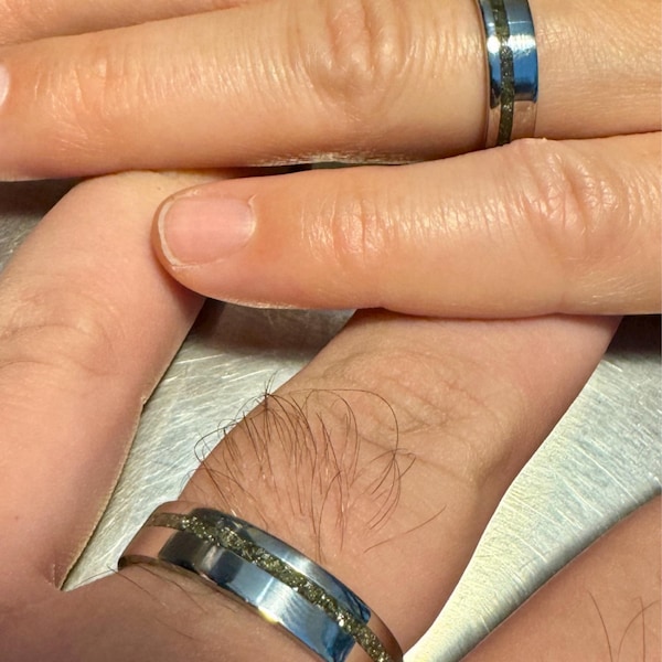 Hand Forged Gray Ring, Titanium Hammered Surface, Hypoallergenic Unisex ...