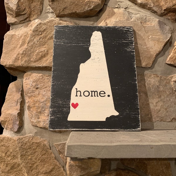 Maine Painted Wood Sign, State of Maine, Home Rustic Sign, Home is ...