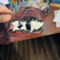 Oni Mask Samurai Iii-six Teeth Oni Mask-costume Accessories-gold Teeth ...