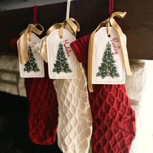 6 Inch Embroidered Stocking Gift Tag - Etsy