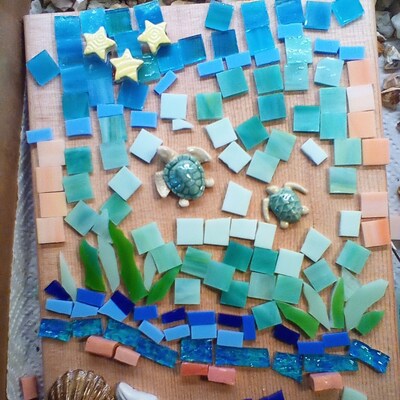 3 Starfish Tiles White With Specks - Etsy