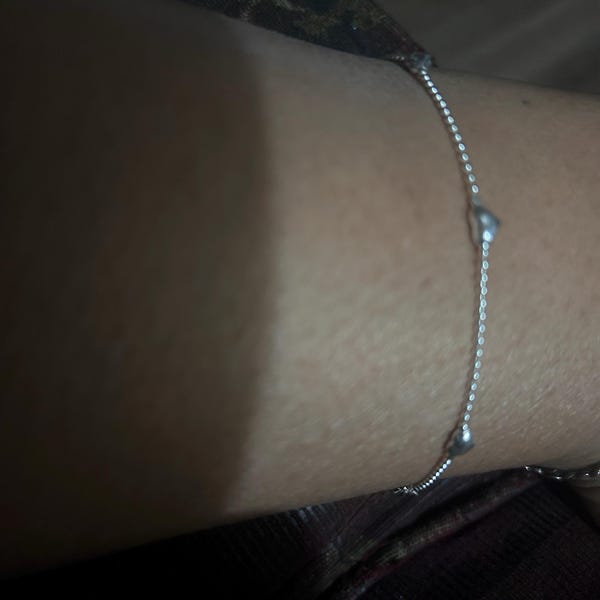 925 Sterling Silver Anklet, Graduated Stationed Bead Box Chain 925 ...