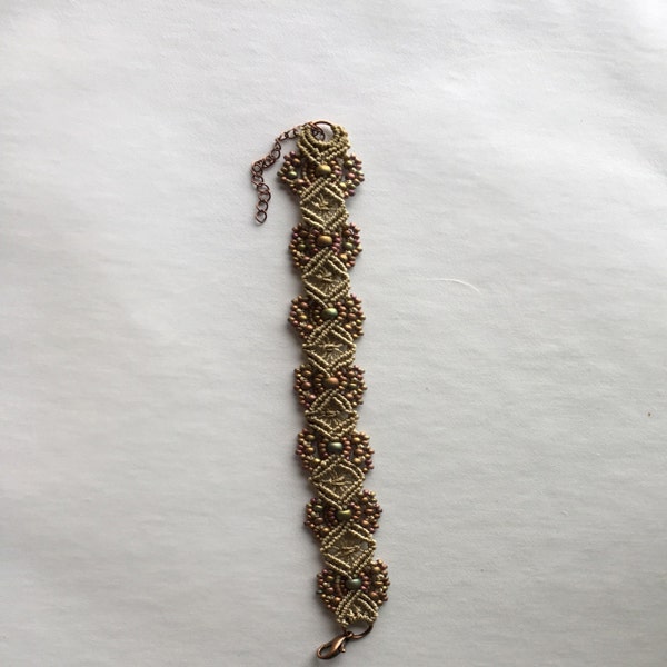 Micro Macrame Tutorial - Falling Leaves Bracelet - Pattern - Beaded Macrame - Jewelry Making ...