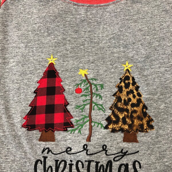 Raggedy Christmas Tree Trio Applique Design ~ 2 Applique Trees 1 C ...