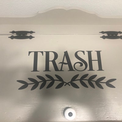 Trash Decal, Vinyl Sticker Label for Trash Can, Garbage Barrel Decal ...