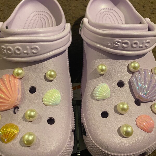 Sea Shell Mermaid Pearls Croc Charms Set of 20pcs - Etsy