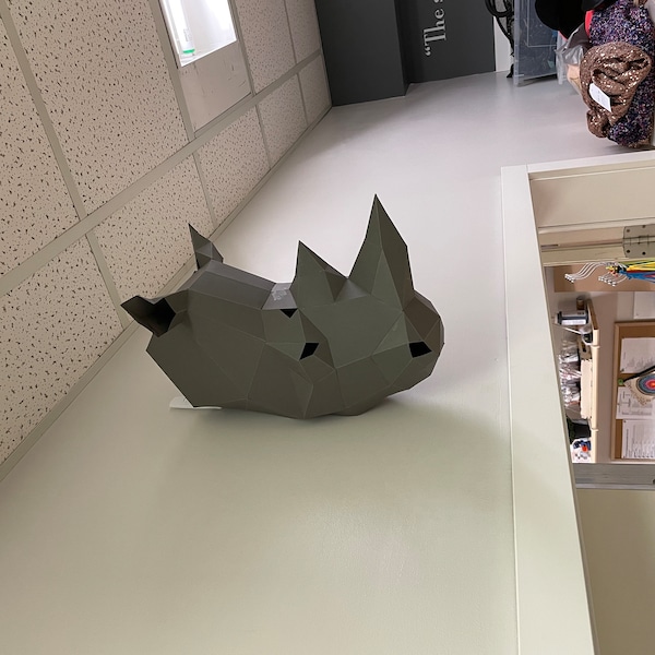 Rhino Mask, Paper Craft Template, Printable Rhinoceros, Mask, Instant ...
