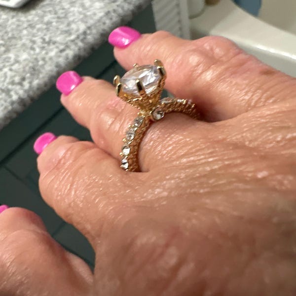 Crystal Purple Ring in Rose Gold Setting, Size 6 - Etsy