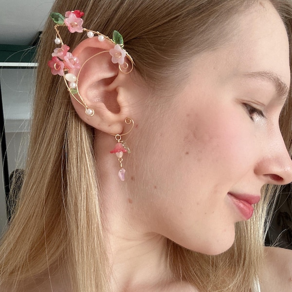 Garden Faerie | Flower Ear Cuff - Fairy Ears - Elf Ears - Gold Elf Ear ...