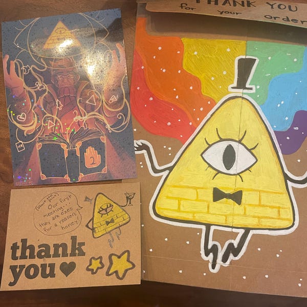 Gravity Falls Stanford and Bill Cipher Art Print | 5x7 In - Etsy
