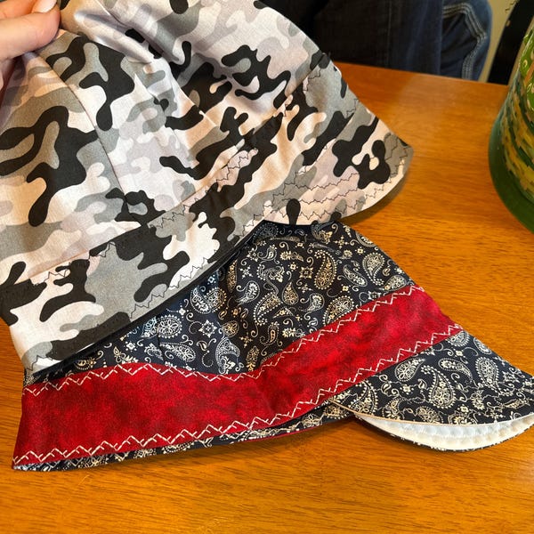 Blue Stripe Cotton Welding Cap: Reversible Engineer Hat, Made to Order ...