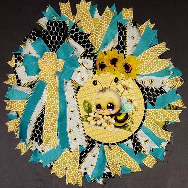 Round Bee Wreath Sign, Metal Wreath Sign, Signs for Wreaths, Door Decor ...