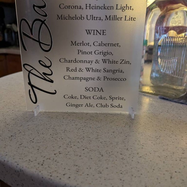 Wedding Arch Bar Sign | Let's Drink Sign | Custom Acrylic Bar Menu Sign ...