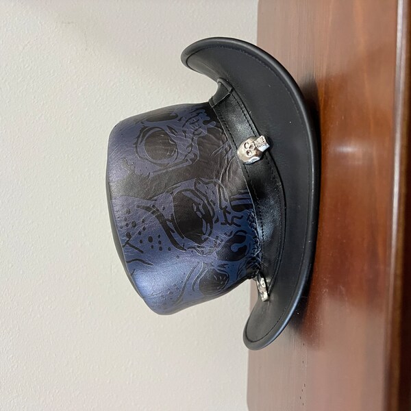 Steampunk Chopper Cross Leather Black Motorcycle Top Hat Biker - Etsy