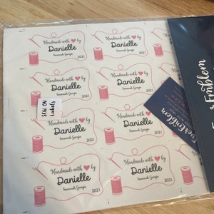 Set of 12 Sewing Labels, Iron on or Sew on Quilt Tags, Personalized ...