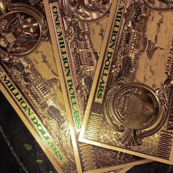Gold Foil Million Dollar Bill: Feng Shui Money Spell - Etsy
