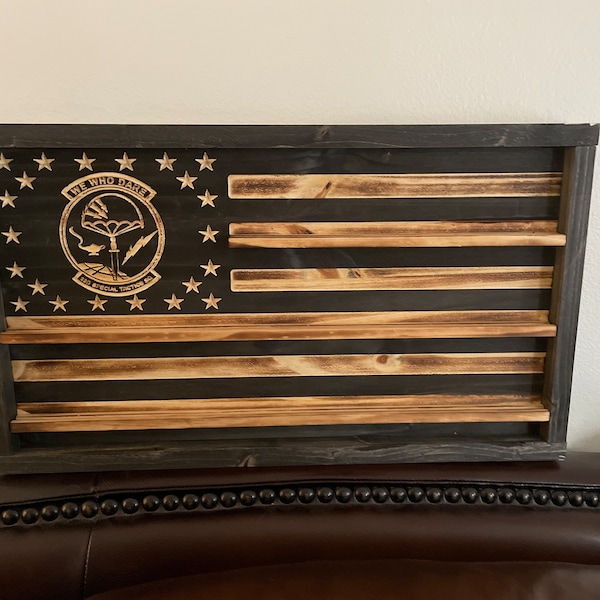 Custom Challenge Coin Display Rack Holder - Rustic American Flag ...