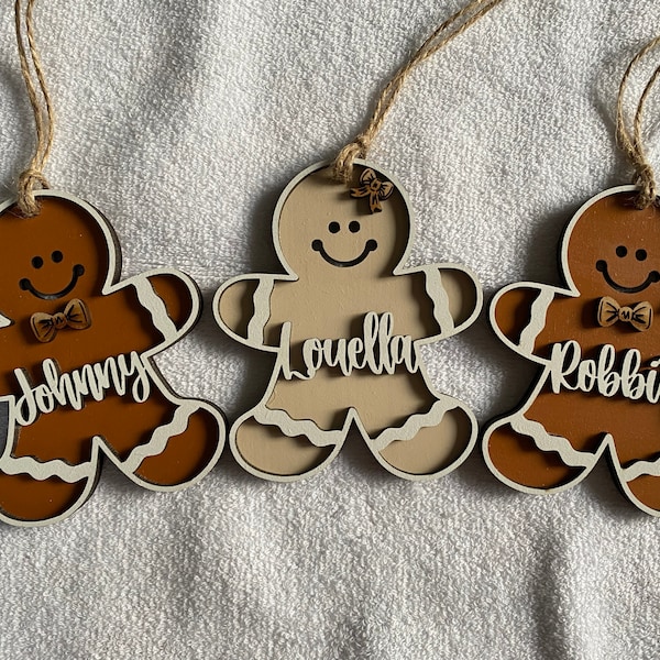 Custom 3D Gingerbread/snowflake Stocking Tags/gift Tags - 4” Christmas ...
