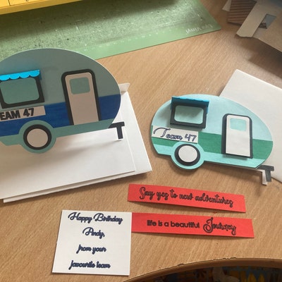 Set of 2 Caravan Cards digital Cutting File - Etsy