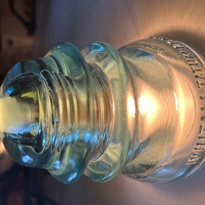 Vintage Predrilled Hemingray No 42 Aqua Glass Insulator for Pendant ...