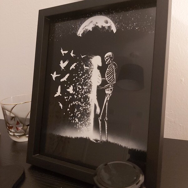 The Long Goodbye. Art Print. Skeletons Illustration, Birds, Surreal ...