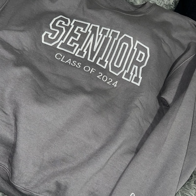 Embroidered Senior Sweatshirt, Customized Grad Gift, Midweight Crewneck ...