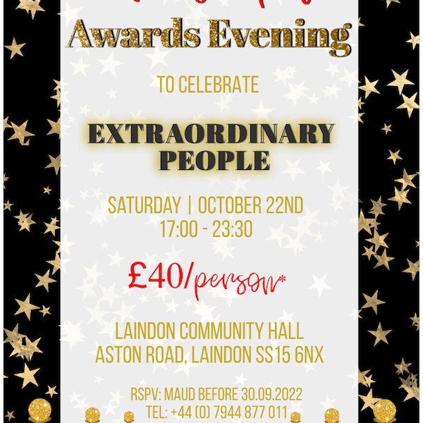 Dominoes-themed Birthday Digital Invitation Template, Gold and Black ...