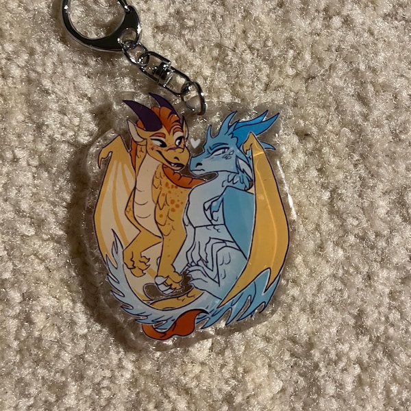 Qibli and Winter [ Wings of Fire WOF Sandwing Icewing Arylic Charm ] - Etsy