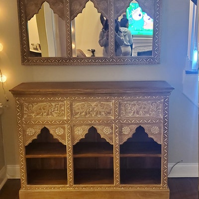 Mother of Pearl Inlay Vanity Console With Matching Stool , Console ...