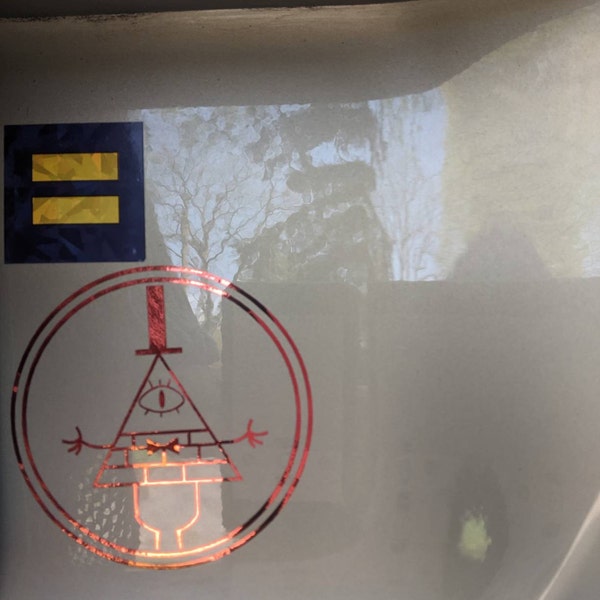 Holographic Gravity Falls Bill Cipher Magic Circle Vinyl Decal - Etsy