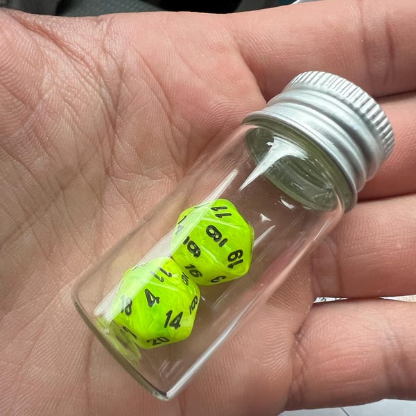 Acrylic Gems, Three Sizes, With or Without Glass Bottles, DND, MTG, RPG ...