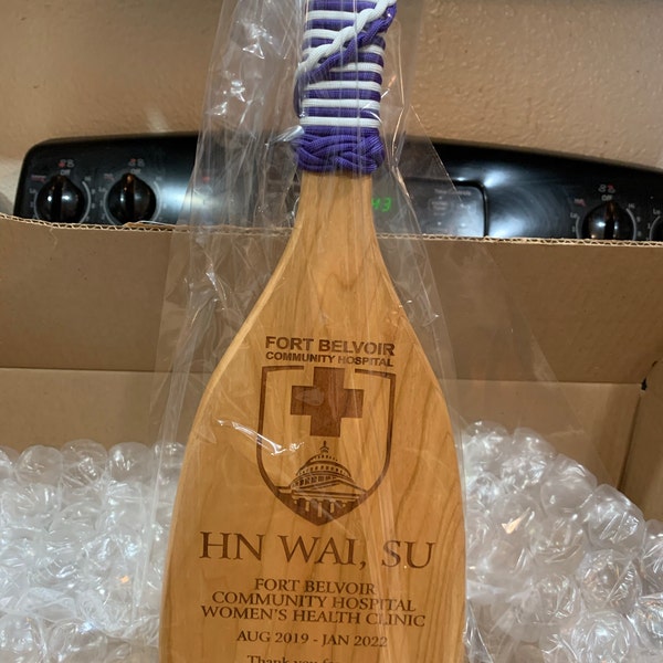 Custom Laser Engraved Cherry Wood Paddle: Military, Navy, Coast Guard ...